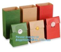 China Custom Printed Kraft Paper Bread Bags 50gsm Square Bottom Food Grade Packaging for Snacks for sale