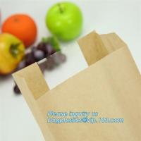 China Custom Printed Kraft Paper Bread Bags 50gsm Food Grade with Window for Bakery Packaging for sale