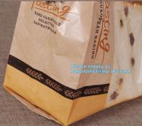 China Custom Printed Kraft Paper Bread Bag 50gsm Eco Friendly Food Grade with Side Gusset for sale