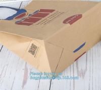 China Custom Printed Kraft Paper Bread Bags 50gsm Biodegradable Stand Up Pouch with Easy Tear Seal for sale