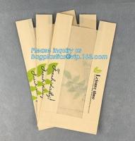 China Custom Food Grade Kraft Paper Bread Bag with Handle 50gsm Eco Friendly Packaging for sale