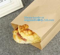China Custom Printed Kraft Paper Bread Bag with Handle 50gsm Food Grade Eco Friendly Packaging for sale