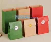 China Custom Kraft Paper Bag with Flat Handle Eco Friendly Shopping Gift Bag 125x240x70mm for sale