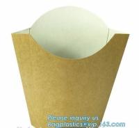 China Custom Printed French Fry Boxes Kraft Paper Cardboard Fast Food Packaging Box with Logo 100pcs MOQ for sale