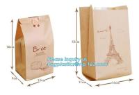 China Eco-Friendly Recyclable Kraft Paper Sandwich Bread Food Packaging Bag Custom Logo Printed 15x15cm for sale