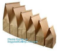 China Eco Friendly Recycled Kraft Paper Bread Lunch Bags Custom Logo Printed 15x15cm Food Grade for sale