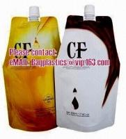 China FDA Approved Stand Up Clear Liquid Spout Pouch 1L 3L Wine Bag with Spout Tap for sale