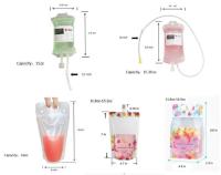 China Custom Halloween Vampire Blood Drink Bag Dual Port IV Pouch 100ml to 10L for sale