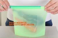 China Reusable FDA Silicone Food Storage Bag 23.5x18x19cm Leakproof Freezer Safe Fresh Bag for sale
