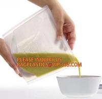 China Reusable Silicone Food Storage Bag 1000ml BPA Free Airtight Seal Leakproof for Freezer Microwave for sale