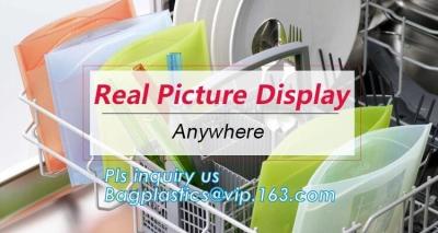 China Reusable Silicone Food Storage Bag 1000ml Airtight Seal Leakproof BPA Free Custom Logo Zip Lock for sale