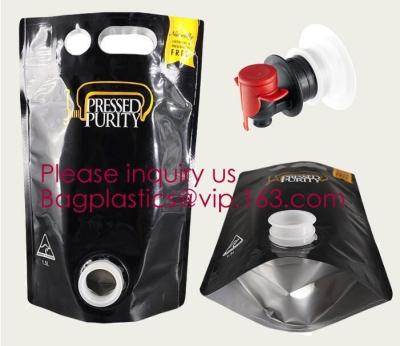 China Custom Wine Bag in Box Packaging 3L 5L 10L Plastic Wine Bags with Spout Tap Valve for sale