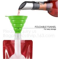 China Custom Foldable Wine Bottle Pouch Reusable PVC Plastic Bag 1L 2L 3L for Vodka Spirit for sale