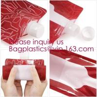 China Custom Foldable Wine Bottle Pouch Reusable PVC Plastic Bag 1L 2L 3L for Vodka Spirit for sale