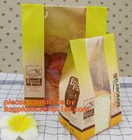 China Custom Logo Food Grade Kraft Paper Bakery Bags with Window 5-10 kg Foldable Design for sale