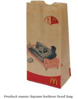 China Custom White Kraft Paper Bag for Take Away Fast Food Bakery 250gsm 24.5x12.5x31.5cm for sale