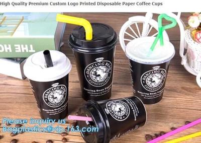 China Custom Logo Disposable Paper Coffee Cup 4oz to 16oz Single Double Ripple Wall Hot Drink Cup for sale