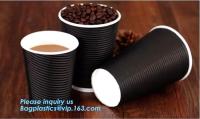 China Custom Logo Printed Disposable Paper Coffee Cups 4oz to 16oz Ripple Wall Hot Cups for sale
