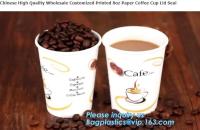 China Custom Logo Printed Disposable Paper Coffee Cups 4oz to 16oz Ripple Wall Hot Cups for sale