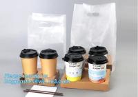 China Custom Logo Disposable Paper Cup Carrier Bag 4oz to 16oz Die Cut Handle Bag for sale