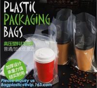 China Custom Logo Disposable Paper Cup Carrier Bag 4oz to 16oz Die Cut Handle Bag for sale