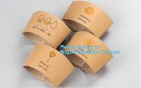 China Custom Printed Biodegradable Corrugated Cup Sleeve 4oz 12oz Hot Paper Cup Sleeve for sale