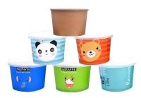 China Custom Printed 4oz Disposable Ice Cream Paper Cup with Lids Food Grade Eco Friendly for sale