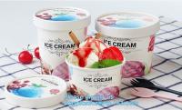 China Custom Logo Disposable Ice Cream Paper Cups 3oz to 32oz with Dome Lids Food Grade for sale