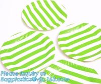 China Custom Birthday Party Paper Plates 250-400gsm Ivory Cardboard Hot Stamp Silver Foil Disposable Plates for sale