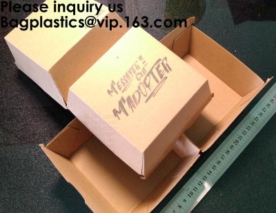 China Kraft Paper Burger Box Corrugated Hamburger Box 8oz 12oz 16oz 26oz 32oz Food Packaging for sale