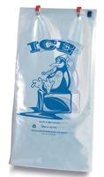 China LDPE Ice Bags on Roll 2.25 Mil Thick Drawstring Freezer Bags for 20 lb Ice Customizable for sale