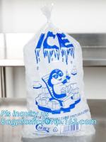 China Disposable Plastic Ice Bag 8 lb Drawstring Closure Heavy Duty LDPE 2.25 Mil for sale