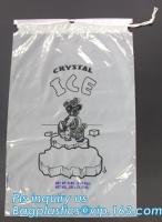 China Heavy Duty Drawstring Ice Bags 20 lb Capacity Reusable LDPE Plastic Cold Storage for sale