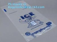 China Disposable Drawstring Ice Bag 20 lb Capacity 2.25 mil Thick LDPE Plastic for sale