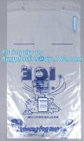 China Disposable Drawstring Ice Bag 20 lb Capacity 2.25 mil Thick LDPE Plastic for sale
