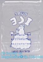 China Disposable Drawstring Ice Bag 20 lb Capacity 2.25 mil Thick LDPE Plastic for sale