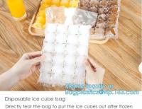 China Disposable Ice Cube Tray Mold Self-Sealing Plastic Bag for 192 Ice Cubes 2.25 Mil Thick for sale