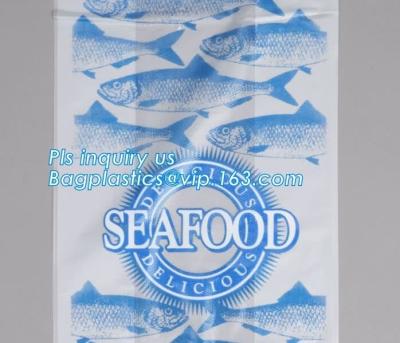 China Custom Printed Drawstring Ice Bags 20 lb Capacity Heavy Duty LDPE Plastic for Seafood Packaging for sale