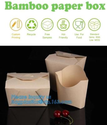 China Custom Kraft Paper Folding Lunch Box Disposable Salad Takeaway Container 350gsm for sale