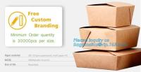 China Wholesale Custom Kraft Paper Disposable Bento Box 350gsm Food Grade Lunch Packaging for sale