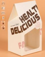 China Custom Printed Food Grade Kraft Paper Cake Box with Handles 300gsm Square Packaging for sale