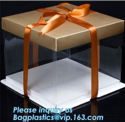 China Custom Square Cake Box Food Grade Kraft Paper 8x8x4 Inch for Bakery Packaging for sale