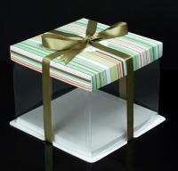 China Custom Square Cake Box Food Grade Kraft Paper 8x8x4 Inch for Bakery Packaging for sale