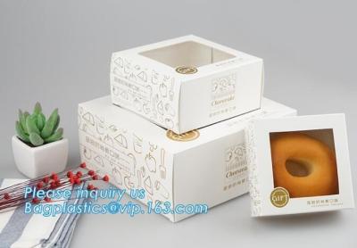 China Custom Kraft Paper Cake Box with Clear Window 8x8x4 Inch for Biscuits Cookies Wholesale for sale