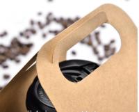 China Paper Coffee Cup Carrier 2 Cup Takeaway Kraft Board Holder for Coffee Shop Packaging for sale