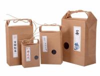 China Custom Logo Kraft Rice Packing Bag 5kg 10kg Stand Up Pouch Biodegradable Vacuum Food Packaging for sale
