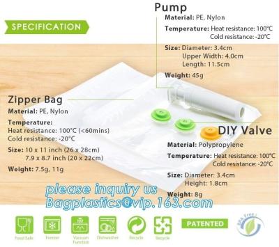China Reusable Embossed Vacuum Sealed Nylon Food Storage Bag on Roll 23x21cm 7c Thickness for sale