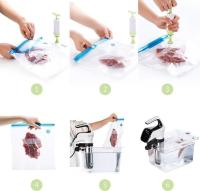China Disposable Transparent Vacuum Sealer Food Storage Plastic Roll Bag 23x21cm 7c Thickness for sale