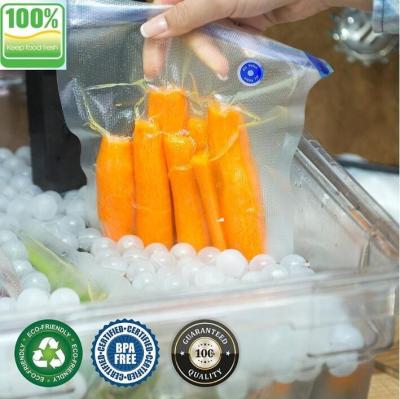 China Transparent Vacuum Sealer Storage Bags for Food 23x21cm 7c Thickness PE PA Laminated for sale