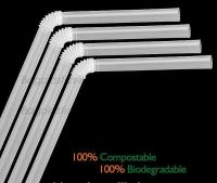 China Corn starch 100% biodegradable PLA drinking straw, PLA straw for cold drink plastic cup, 100% compostable flexible straw for sale